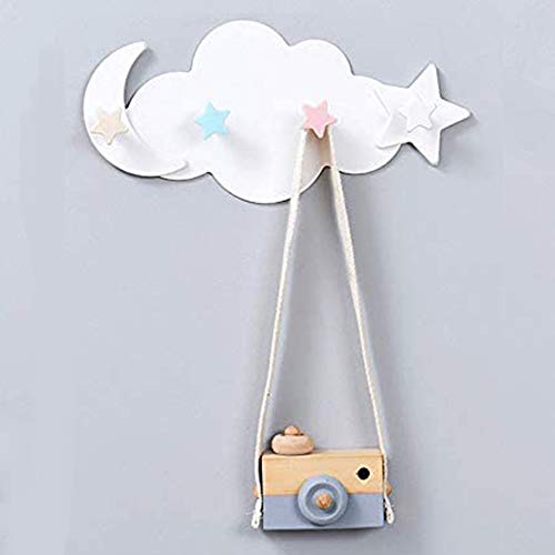 Auch Decorative Wall Mounted Hooks Rack for Hanging Coats Scarves Bags Purses Hats Towels Rails for Children's Room Living Room Organizer(4 Hooks)