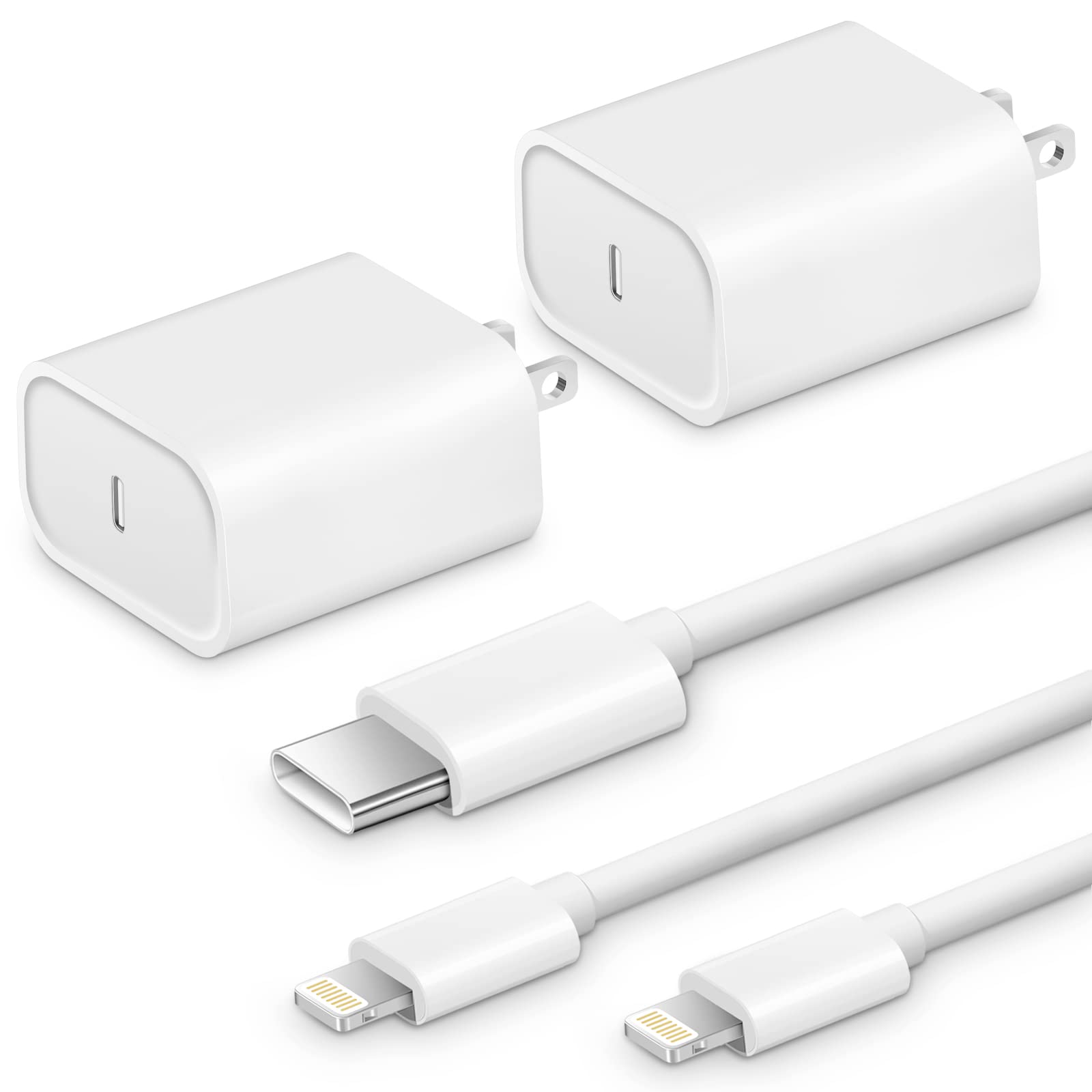 i Phone Charger Fast Charging, 3PACK 20W USB C Wall Charger Block with 6FT Fast i Phone Charger Cord Compatible with i Phone 14/13/12/11 Pro Max,Mini,Pro/XR/iPad