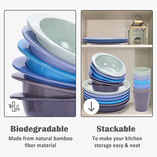 6pcs Bamboo Kids Bowls for Baby Feeding, Toddler Snack Bowls, Tableware for Baby Toddler Kids Bamboo Toddler Dishes & Dinnerware Sets