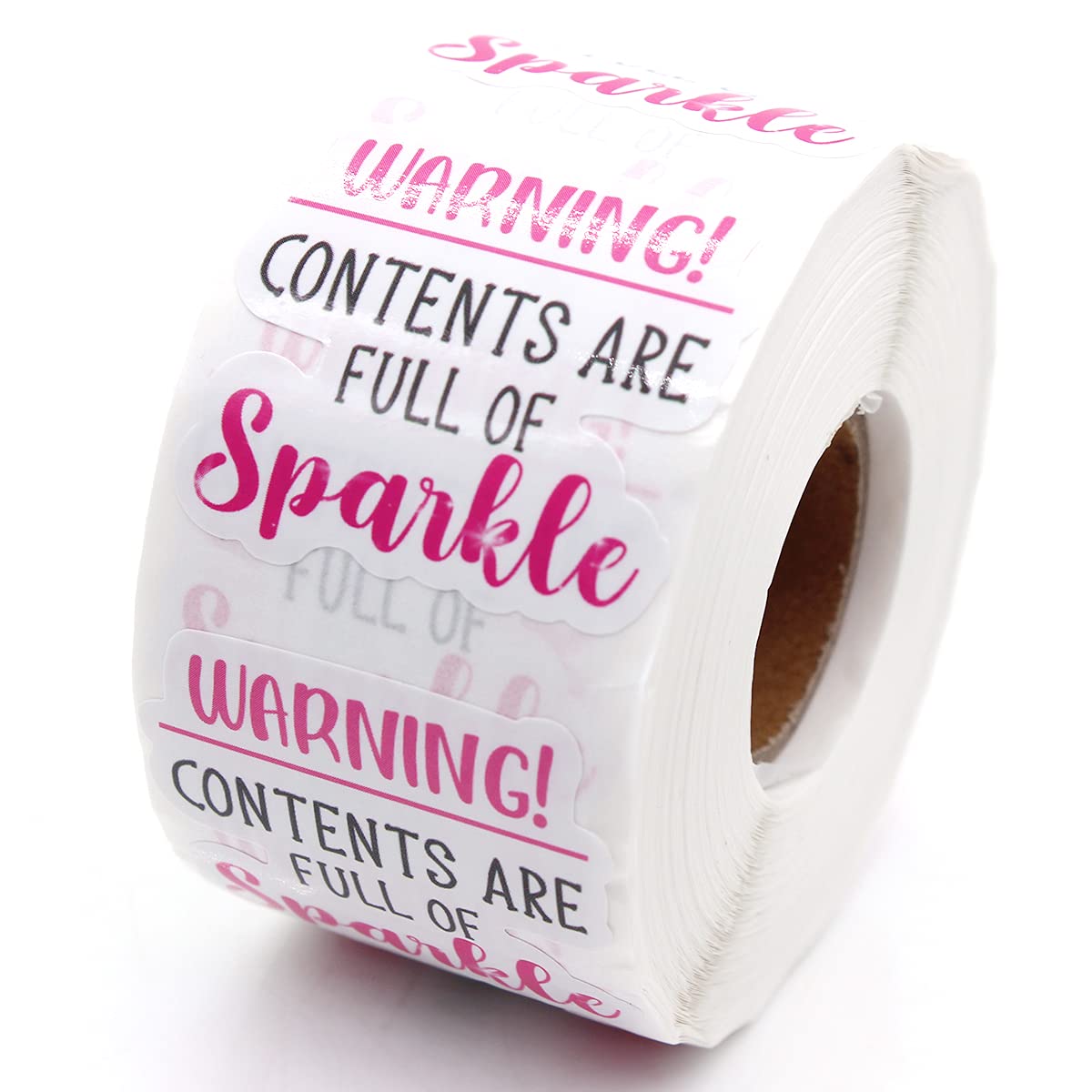 Littlefa Sparkle Stickers, 500 PCS - Warning, Happy Mail, Small Business, Packaging for Online Stores, Boutiques, Crafts