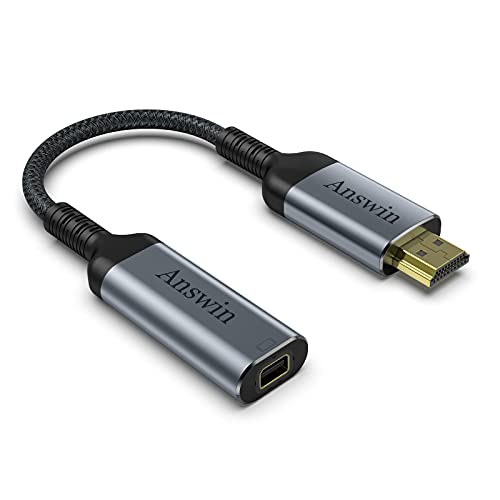 Answin HDMI to Mini DisplayPort Adapter, 4K HDMI to Mini DisplayPort Active HDMI 1.4 Source for Xbox One/360, Mac Mini, PC/Laptops to Mini DP 1.2 Out Monitor with DisplayPort/Mini DisplayPort