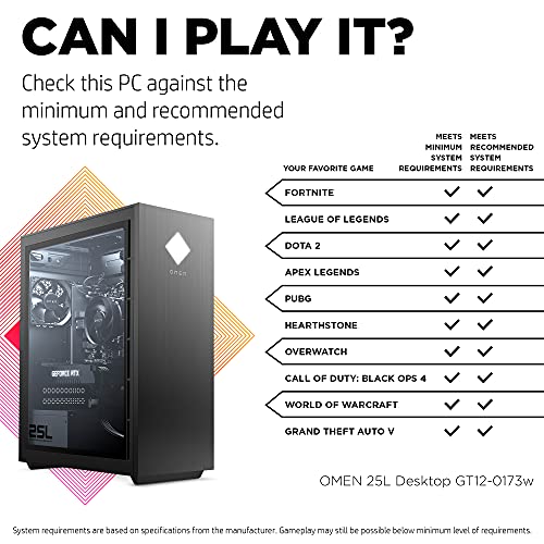 HP OMEN 30L Gaming Desktop PC, NVIDIA GeForce RTX3060Ti, Ryzen7-5800X Processor, 16GB RAM, 1TB, Windows 10 Home w/Tivdio Accessory