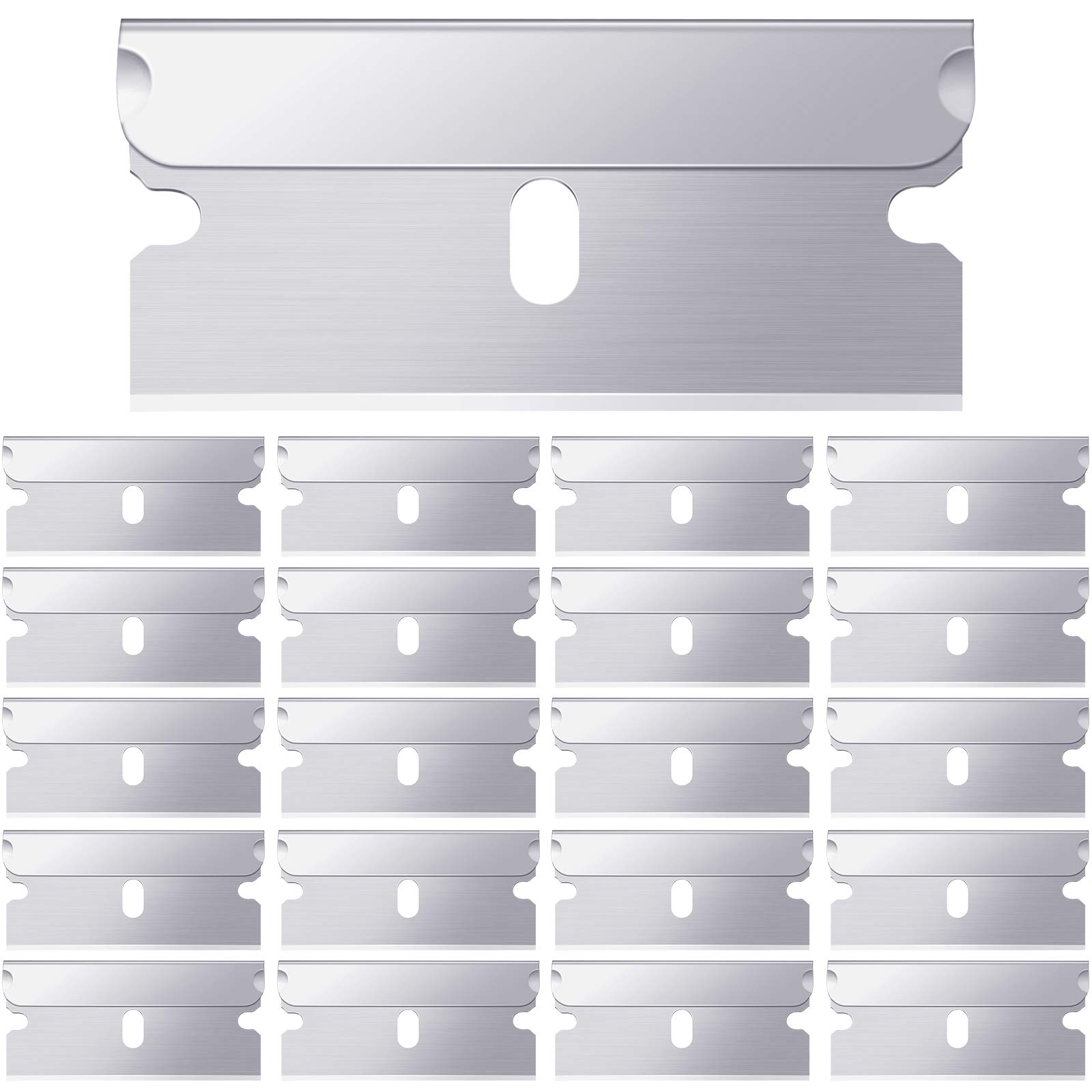 20 Pieces Single Edge Cutter Blade Industrial Razor Blades for Scraper, Safety Straight Edge Razors, Box Carton Cutter Replacement Blades, Glass and Paint Scraper Razor Blades