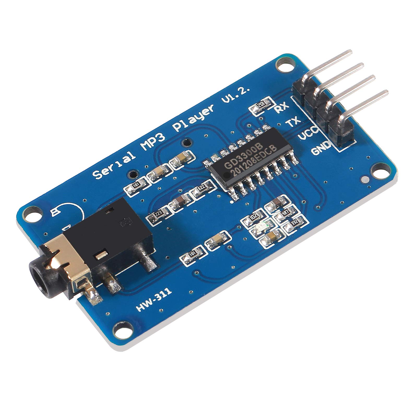 DORHEA 2Pcs YX5300 UART Control Serial MP3 Music Player Module Voice Serial Port UART Control Module with TF Card Slot for AVR/ARM/PIC