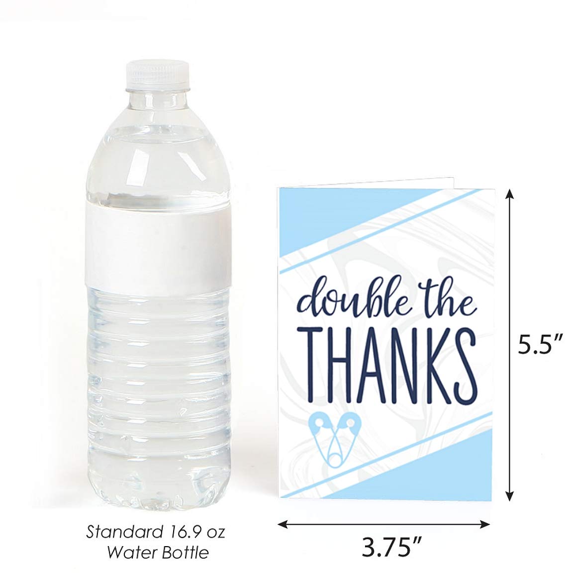 Big Dot of Happiness It’s Twin Boys - Blue Twins Baby Shower Thank You Cards (8 count)