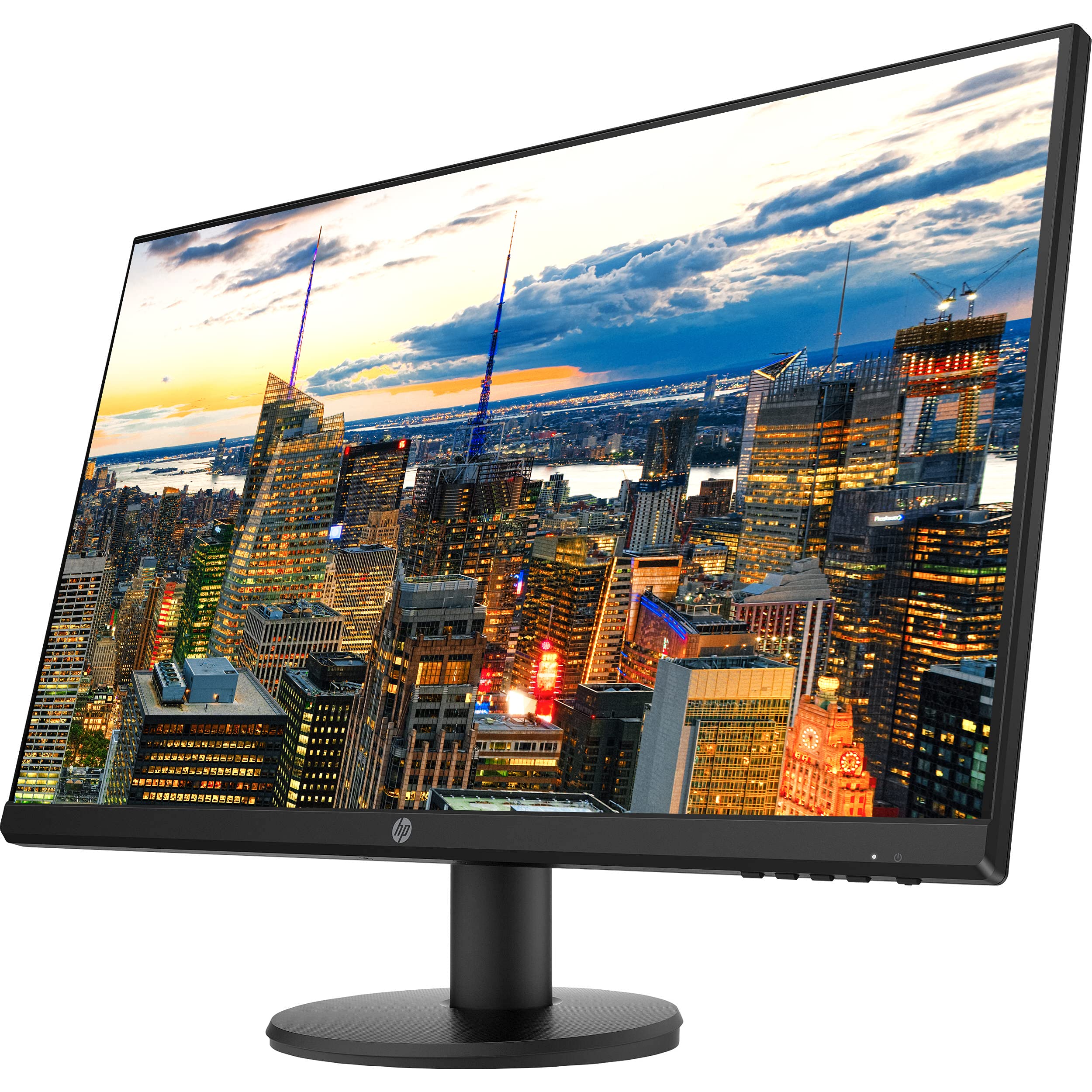 HP P27v G4 27in 1920 x 1080 FHD IPS LED-Backlit 2-Pack Monitor Bundle with Blue Light Filter, HDMI, VGA, MK270 Wireless Keyboard and Mouse, Gel Mouse Pad, Dual Monitor Stand