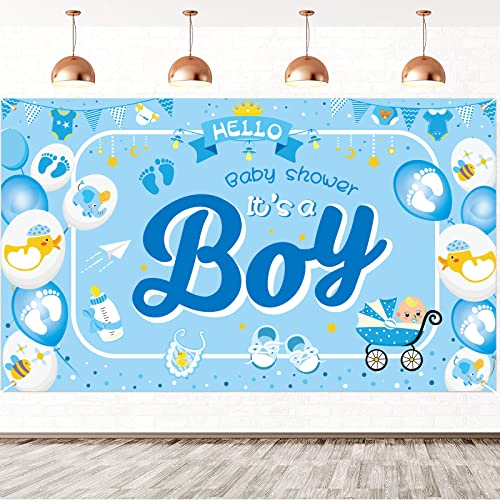 DPKOW It's a Boy Banner for Boy Baby Shower Decoration, Baby Shower Indoor House Decoration, Baby Shower Backdrop Decoration Wall Room Baby Shower