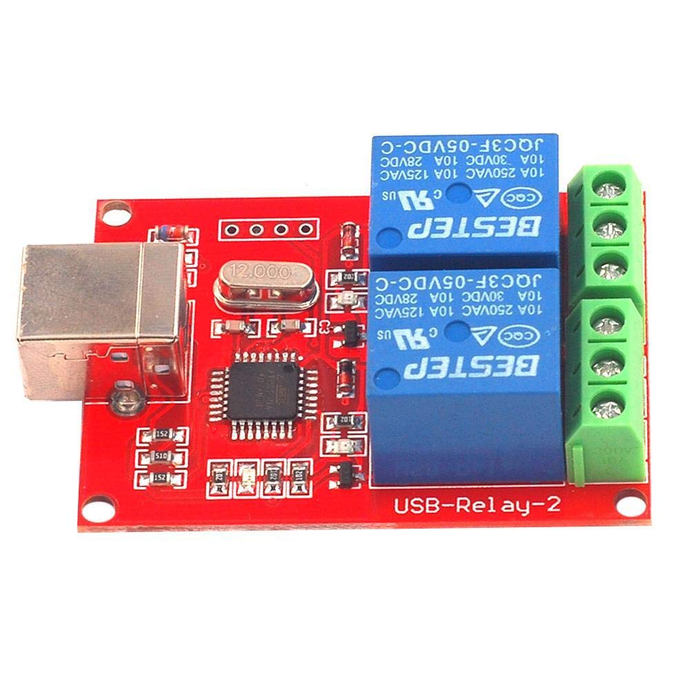 5V USB 2 Channel Relay Module Programmable Computer Control for Smart Home DC 5V