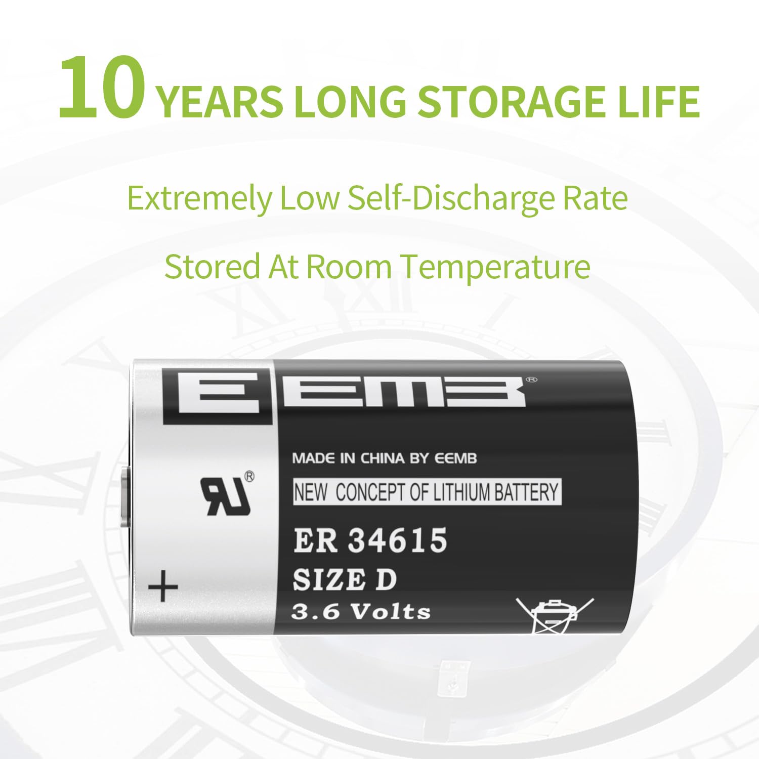 4Pack EEMB 3.6V D Cell Batteries ER34615 D Size Lithium Batteries 19000mAh Li-SOCL₂ Non-Rechargeable Battery LS-33600 XL-205F for CNC & Printing Machine Tool,Meter,Clock & 1 Year Manufacturer Warranty