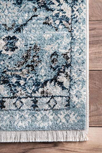 nuLOOM Vicki Vintage Runner Rug, 2' 6" x 8', Light Blue