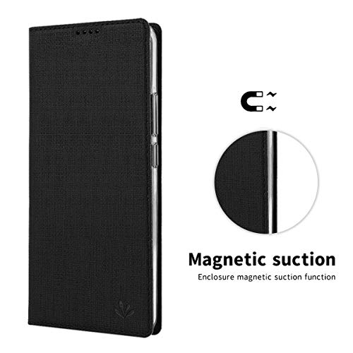 LUSHENG Huawei P40 Lite 5G/Nova 7 SE Case, Magnetic Flip Wallet Book Style PU Leather Protective Case Cover with Card Slots and Stand Function for Huawei P40 Lite 5G/Nova 7 SE - Black