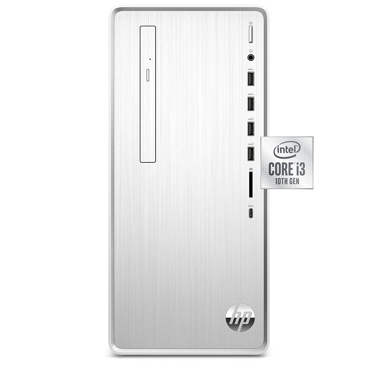 HP Pavilion Desktop 1TB HDD 16GB Optane, 3.6GHz i3-10100 Quad-Core (4GB RAM, DVD-R, Intel UHD Graphics 630, Windows 10 Home) Silver, TP01-1227c (9EF10AA) (Renewed)