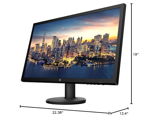 HP V24 FHD 1920x1080 Monitor Bundle with HDMI, FreeSync, Low Blue Light, and Mini Bluetooth Speaker for Professional Sound, Built-in Microphone and Remote Shutter for Photos