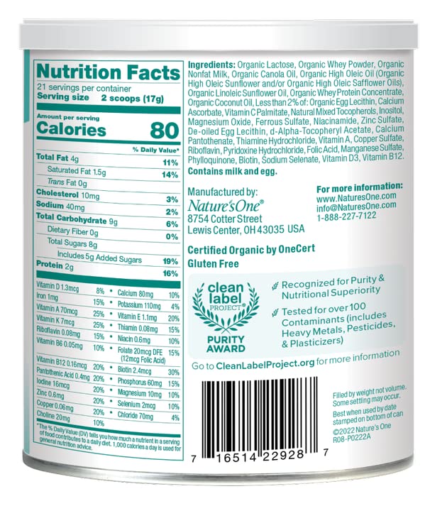 Baby's Only Organic Whey & Dairy Protein with DHA & ARA Gentle Toddler Formula, 12.7 Oz (Pack of 1) | Non-GMO | USDA Organic | Clean Label Project Verified | Tummy Gentle