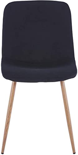 Beaugreen Velvet Dining Chairs Set of 4 Modern Kitchen & Dining Room Chairs with Metal Legs Upholstered Dining Accent Chairs for Home(Black)