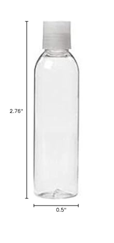 6 Oz Clear Dispensing Bottles with Natural Flip Up Disc Caps, 180ml EMPTY Plastic SQUEEZE BOTTLE for Gel, Lotion, Shampoo by Grand Parfums (Pack of 3)