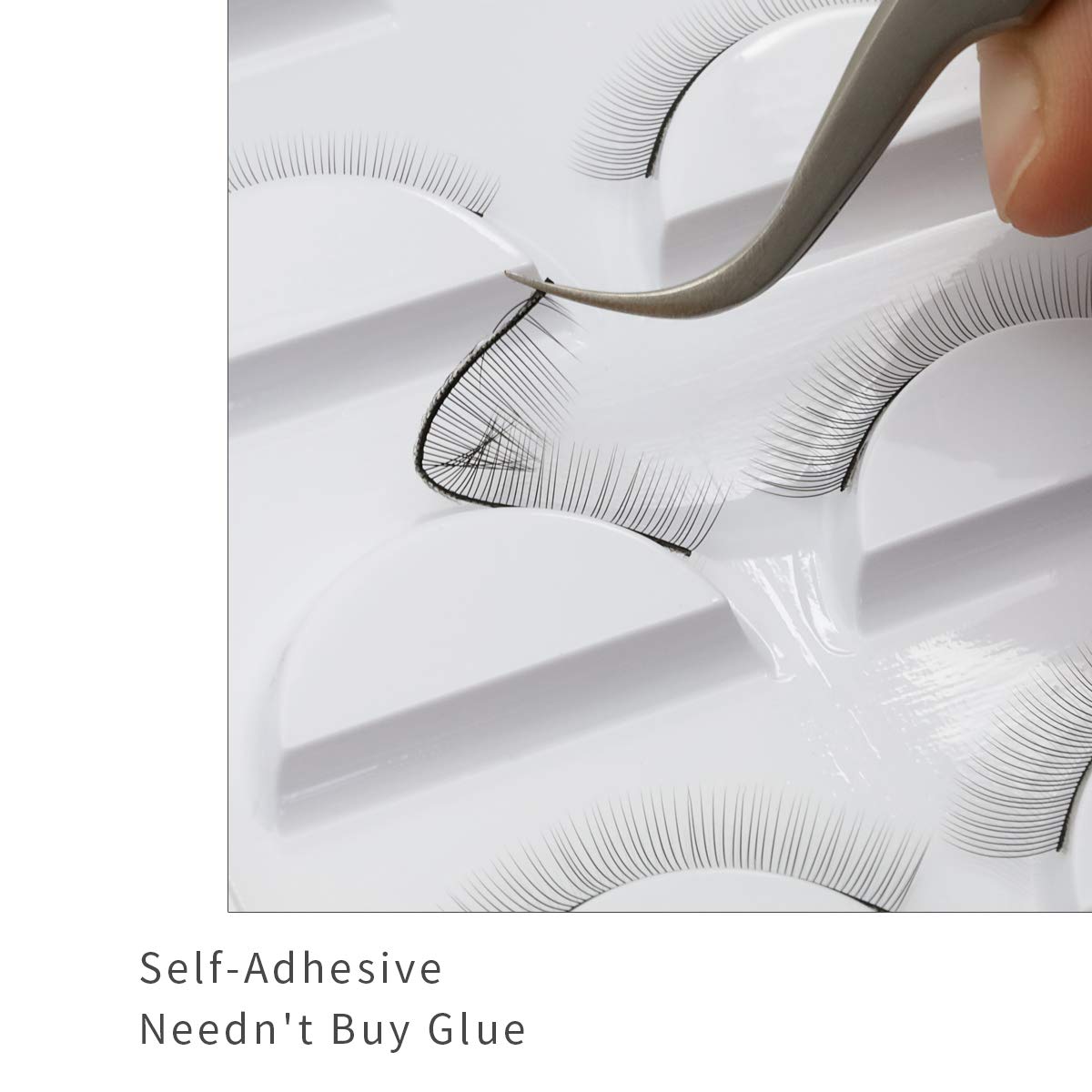 30 Pairs Practice Lashes for Lash Extensions Training Eyelash Extension Supplies Practice Strips Thin Band 8mm Mimic Natural Eyelash for Mannequin Head Tech Must Haves by EMEDA