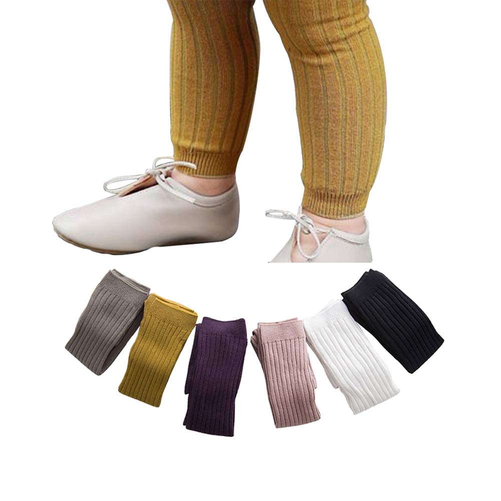 6 Pack Toddler Baby Cable Knit Ankle Leggings Pants Footless Winter Tight Stockings for Girls