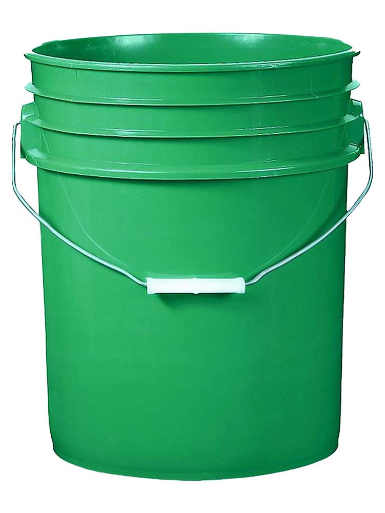 5 Gallon (20L) Plastic Buckets, 3-Pack - Green