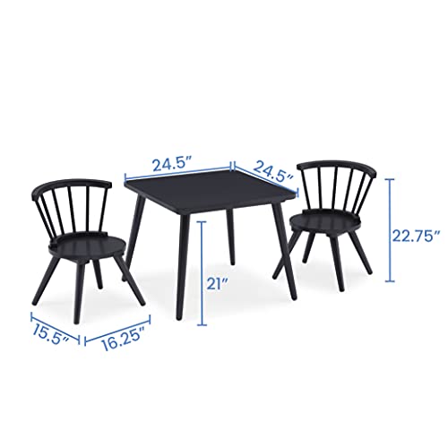 Delta Children Windsor 2-Piece Chair Set, Midnight Grey
