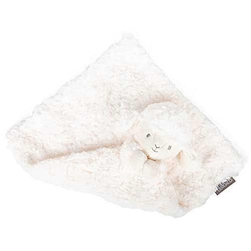 DEMDACO Fuzzy White Lamb Loves Me Polyester Plush Children's Rattle Blankie