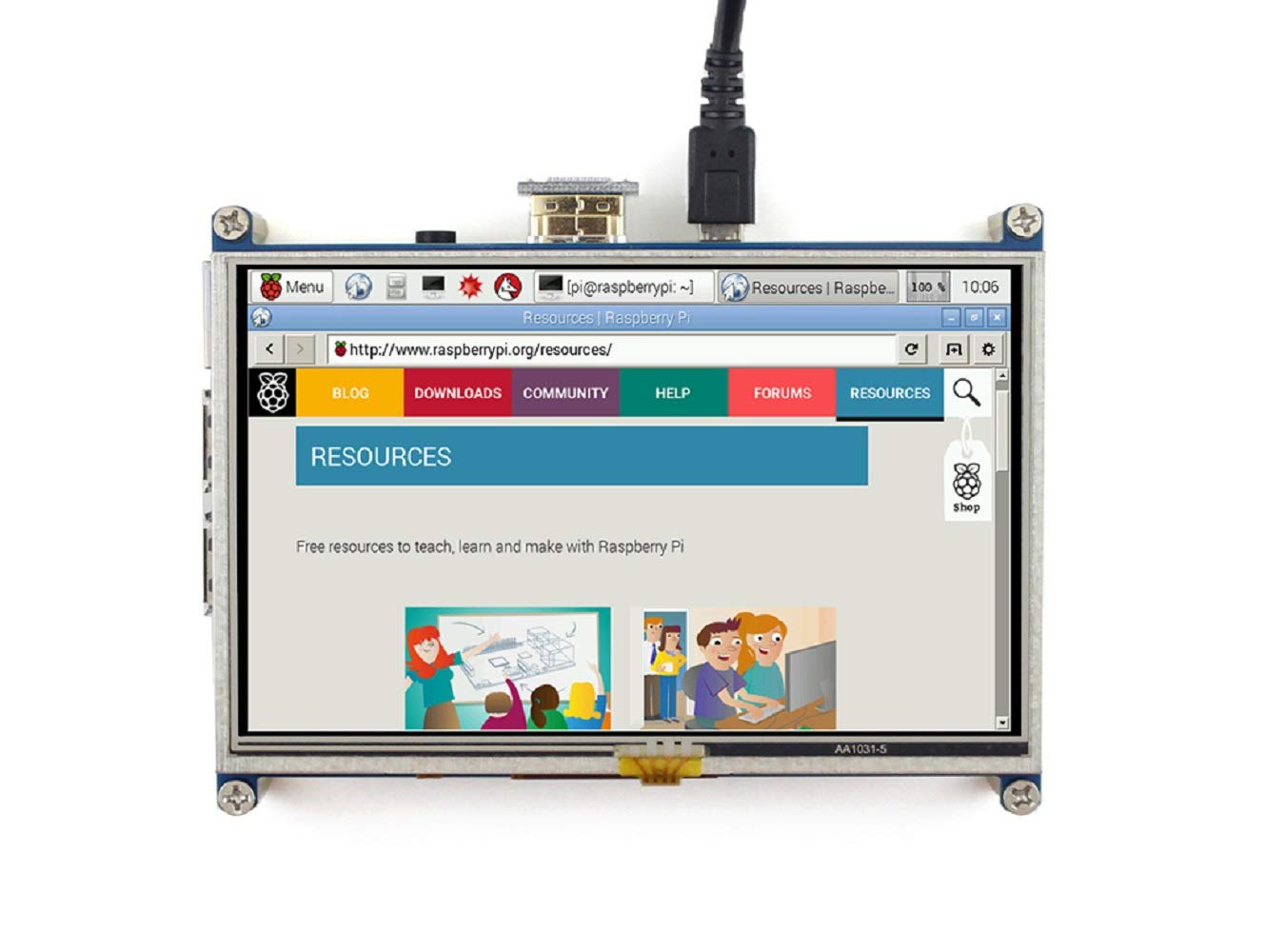 5 inch Resistive Touch Screen TFT Display 800x480 HDMI Interface LCD Direct-Connect with Raspberry Pi 3B+/3B/3A+/2B/B+/A+,Work with Raspbian/Ubuntu/Kali/Retropie