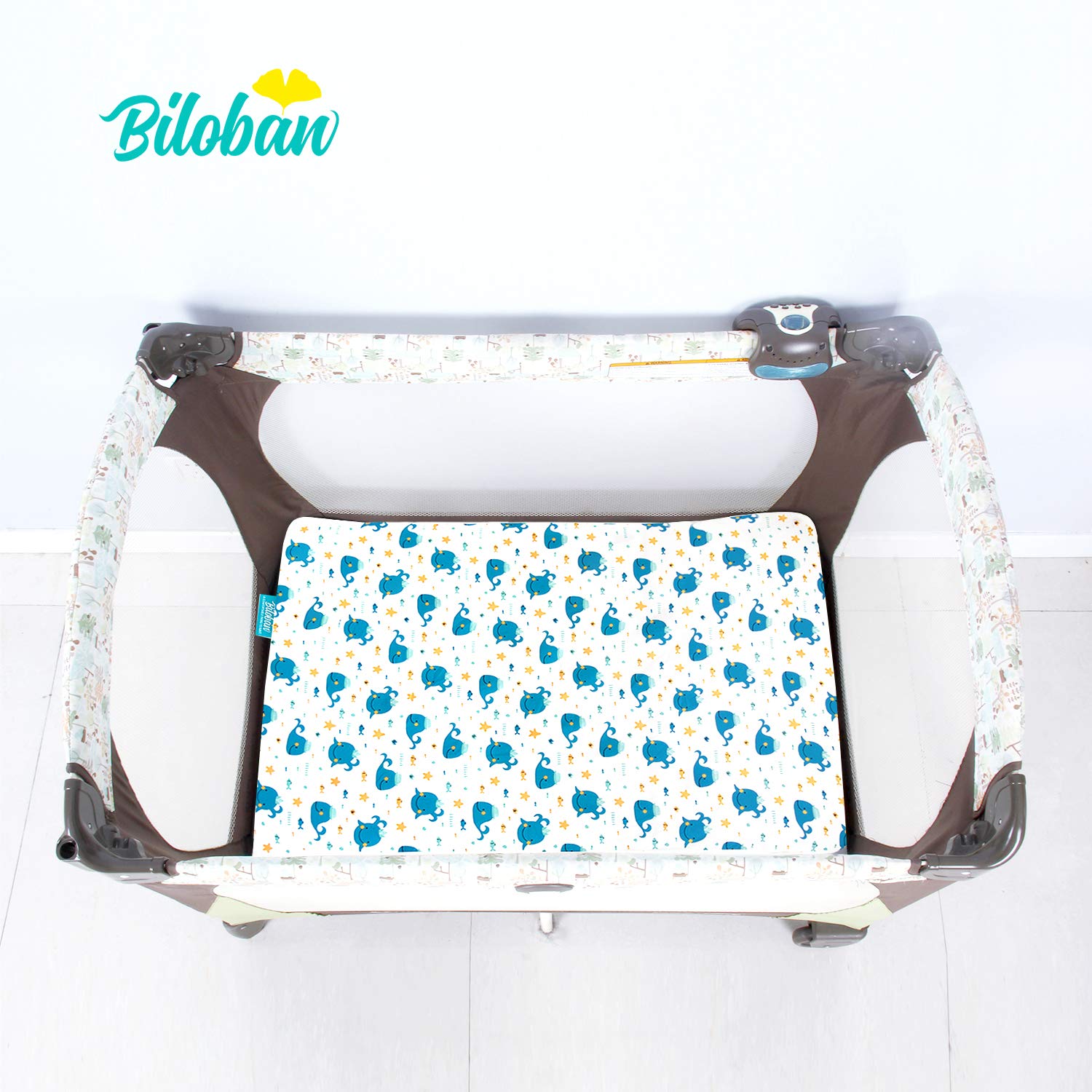 Pack and Play Sheets Fitted, 2 Pack Playard Sheet Fits for Graco Pack n Play Mattress, Mini Crib Sheets for Baby Boys & Girl