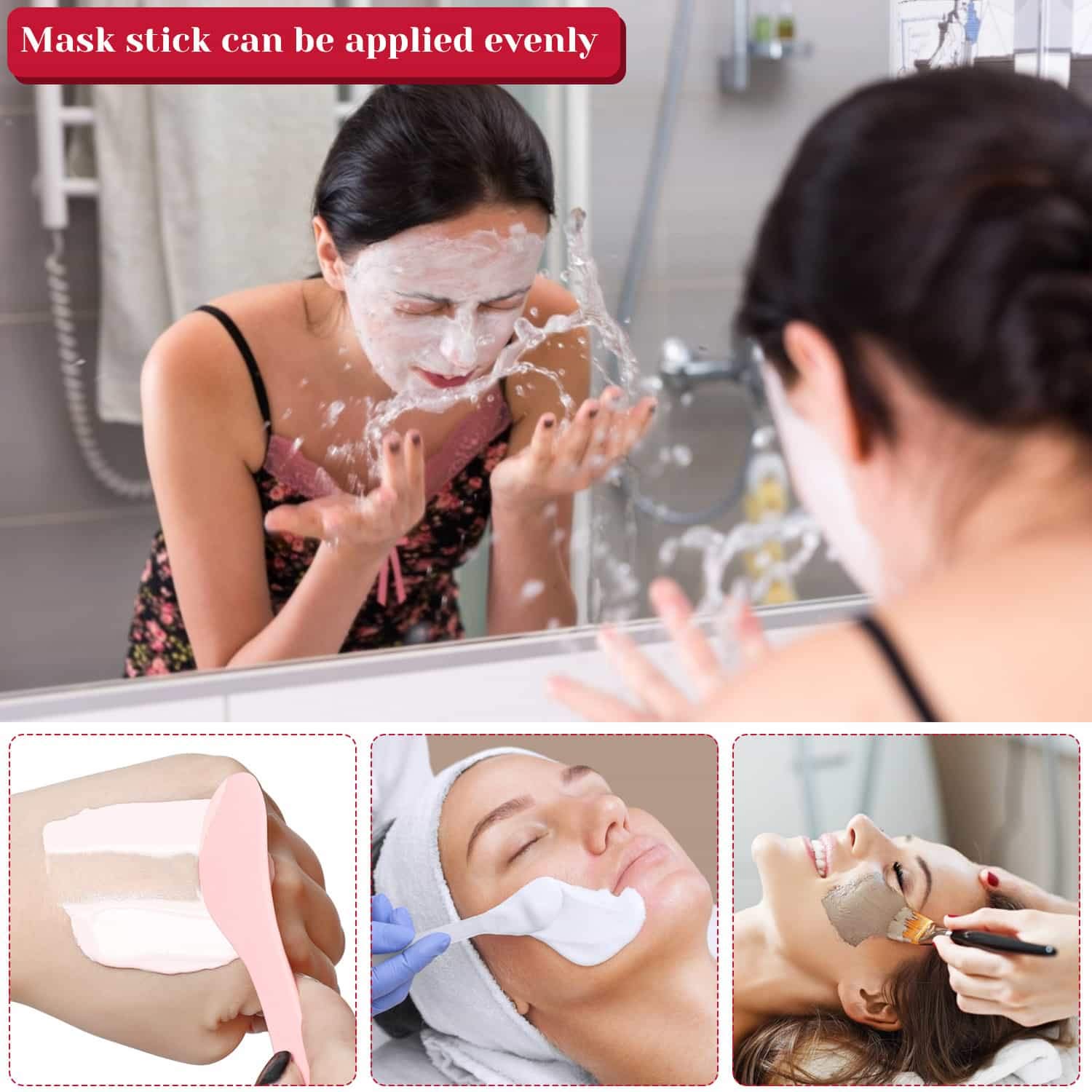 anezus 11 Pcs DIY Facial mask Mixing Tool Kit with Bowl Stick Spatula Silicone Brush Spray Bottle Puff Soaking Bottle Gauges (Pink)