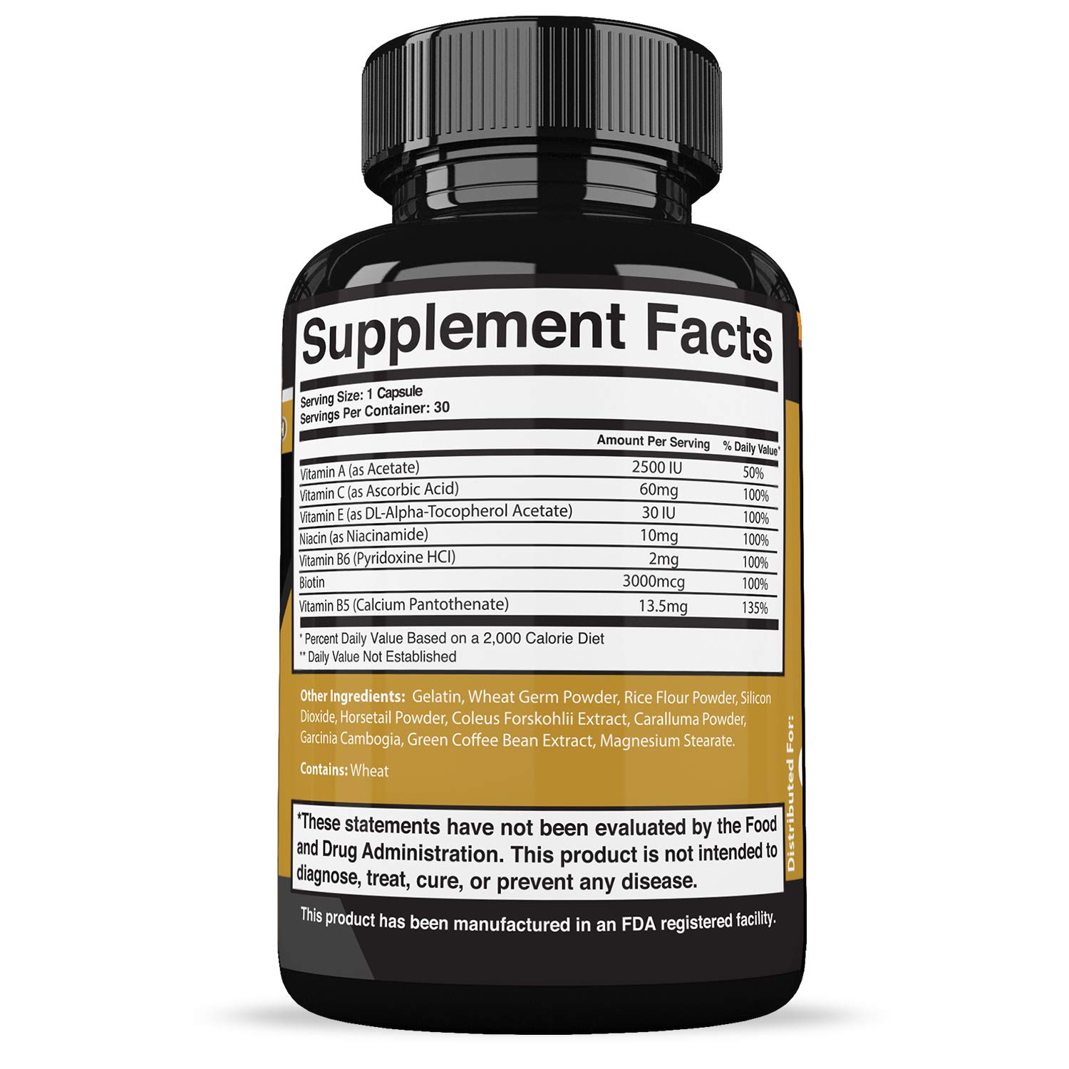 Beard Growth Support Supplement- Grow Fuller, Longer, Thicker, & Healthier Facial Beard & Mustache Hair. Natural Supplement Vitamin with Biotin for Men.