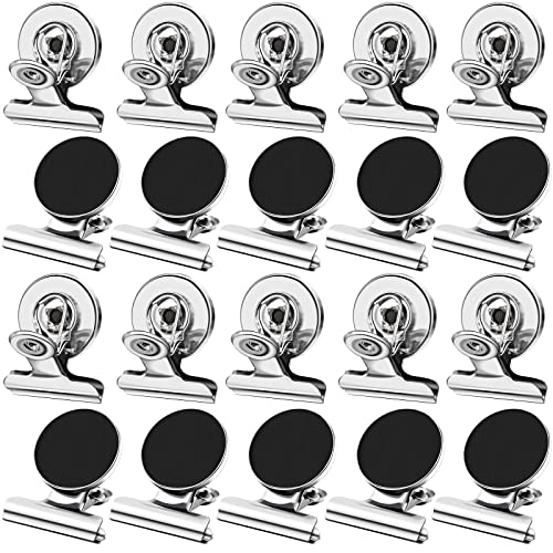 20 Pack Magnetic Clips for Refrigerator, Strong Fridge Magnet Clips,Magnetic Clips Heavy Duty, Clip Magnets for Fridge,Whiteboard, Office,Refrigerator Magnet Clips(Silver)