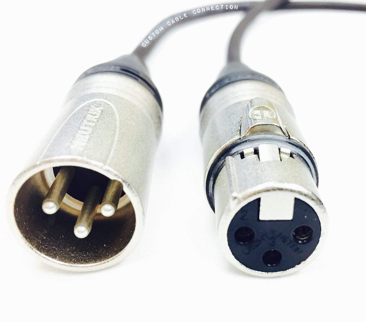 200 Foot 3-Pin XLR 24 AWG (Gauge) DMX512 Data Cable Male to Female for Stage Lighting, LED Uplights, DJ Lights and DMX512 Controller- Made by Custom Cable Connection