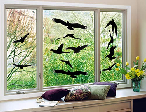 Anti-Collision Window Bird Stickers Glass Door Protection Save Birds Window Decals, 12 Pcs (Combinations)