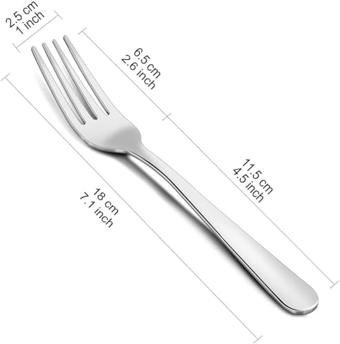 Bestdin Dinner Forks, Silverware Forks Set of 12, Food Grade Stainless Steel Flatware Table Forks Sets, Mirror-Polished & Dishwasher Safe, Use for Home Kitchen, Party or Restaurant