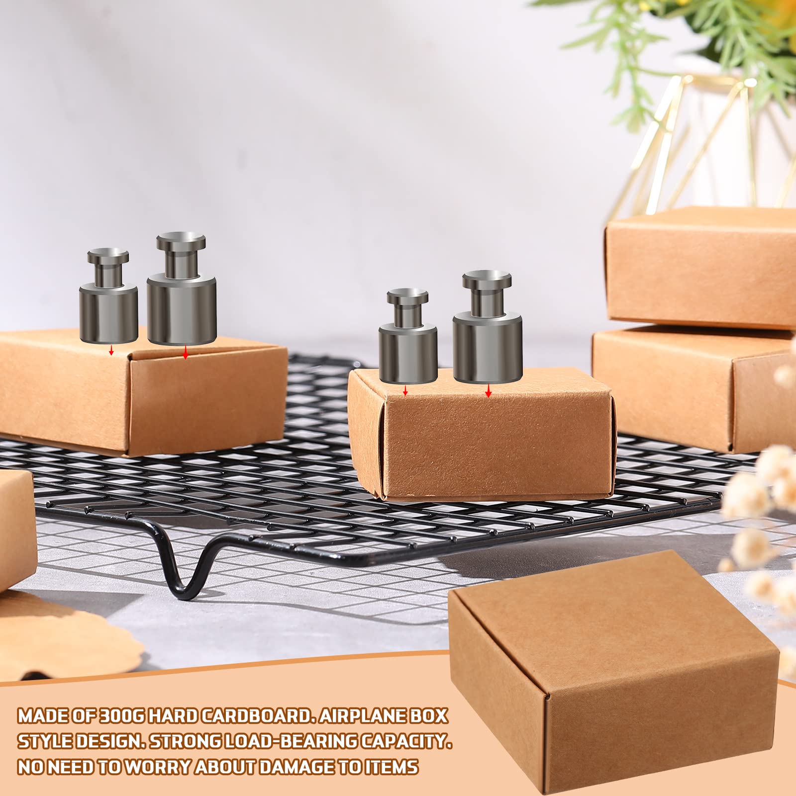 200 Pcs Small Kraft Paper Gift Boxes 2.16'' x 2.16'' x 0.98'' Bulk Gift Boxes with Lid Mini Bracelet Boxes for Jewelry Tiny Wrap Boxes Small Cardboard Boxes for Favor Ornaments Earring (Kraft Color)
