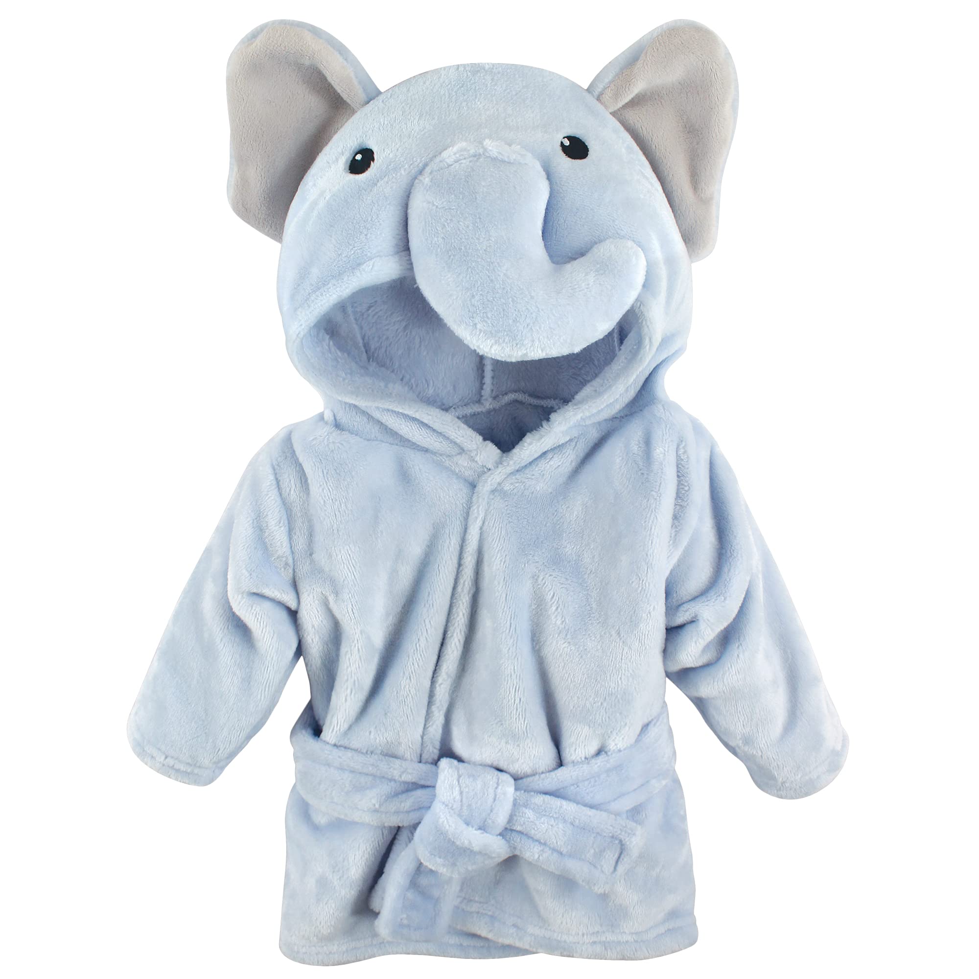 Hudson Baby Baby Plush Pool and Beach Robe Cover-ups, Blue Elephant, 18-24 Months