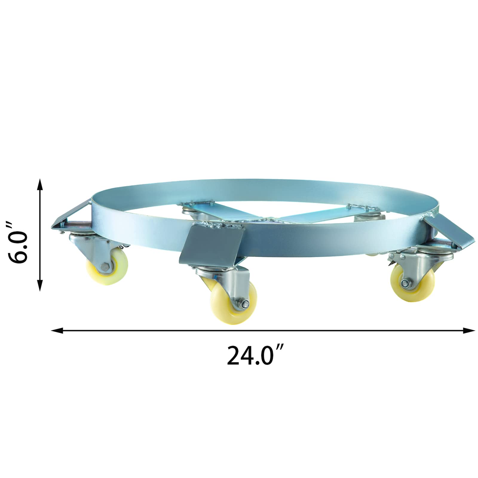 BestEquip Heavy Duty Drum Dolly 5 Swivel Caster Wheel 55 Gallon Steel Frame Non Tipping with Brake