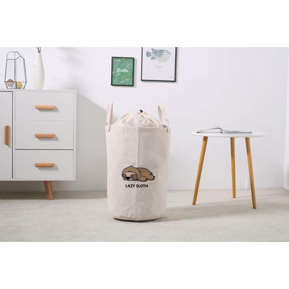 LifeCustomize Large Laundry Hamper Basket Cute Lazy Sloth Clothing Storage Bins Boxes Toy Organizer Foldable Waterproof Nursery Hamper with Handles
