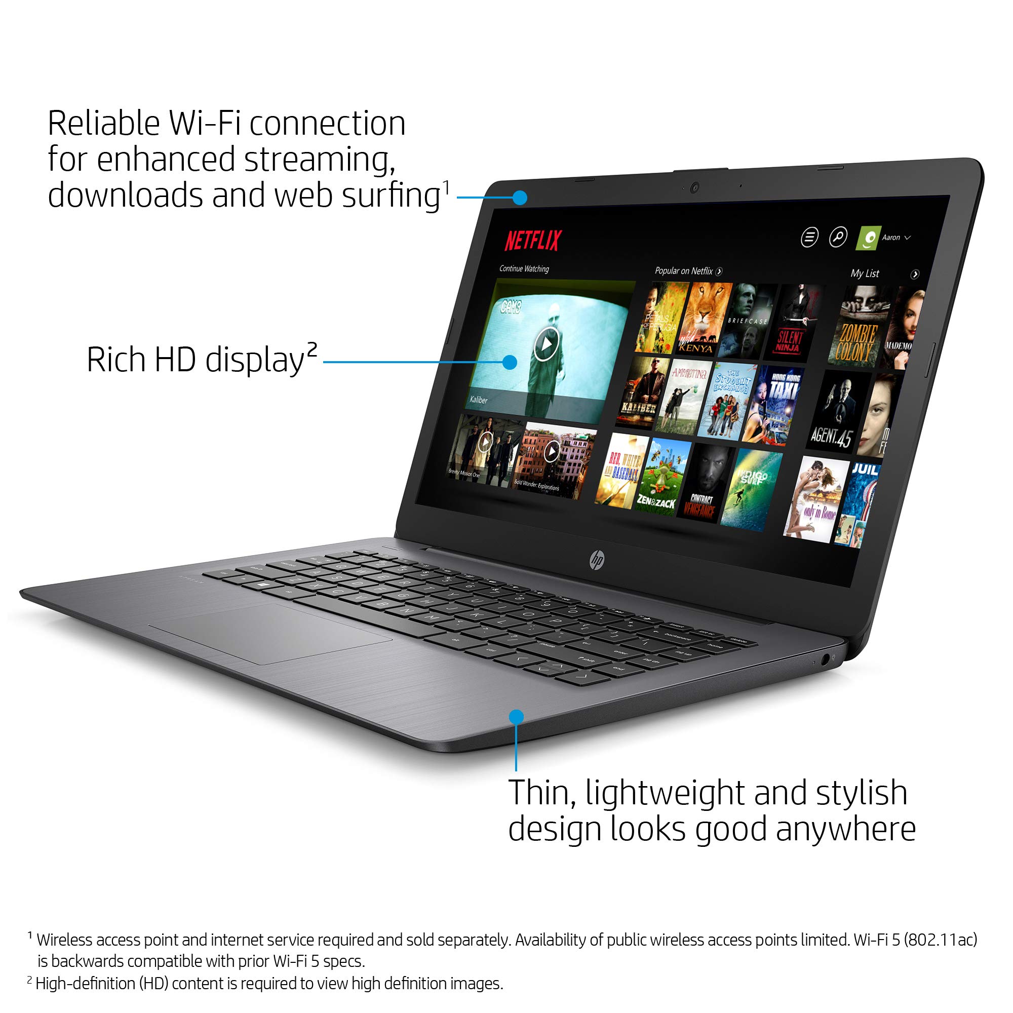 HP Stream 14-inch Laptop, Intel Celeron N4000, 4 GB RAM, 32 GB eMMC, Windows 10 Home in S Mode With Office 365 Personal For 1 Year (14-cb182nr, Brilliant Black) (9MV72UA#ABA)
