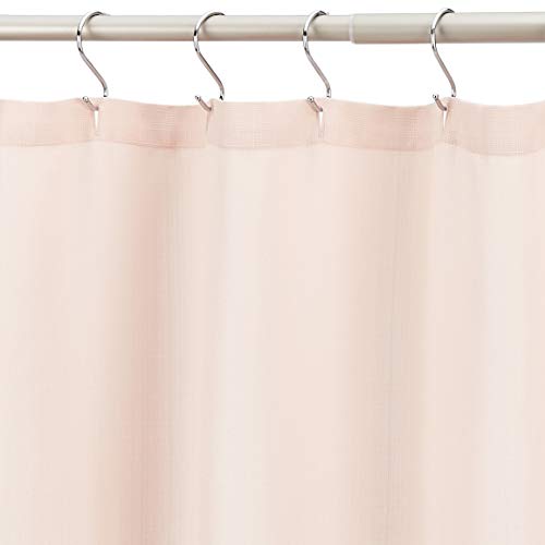 Amazon Basics Linen Style Bathroom Shower Curtain, Carnation Blush, 72" x 72", 11.42" L x 9.45" W