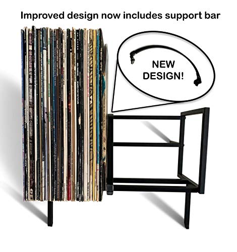 MODERN VINYL Record Holder - Matte Black Metal - 80-100 LP Storage - Simple, Quick Assembly - Vinyl Display, Storage - High-End Design - Protects Vinyl - Organize Albums - Book, Magazine, Files