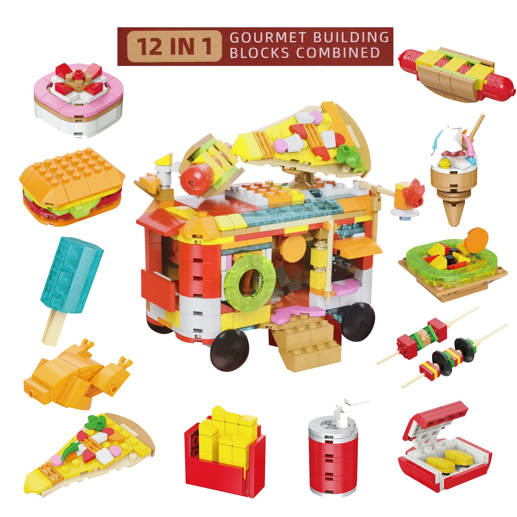 12 Pcs Easter Eggs with Food Building Block Toys for Kids Holiday Party Favors Easter Basket Stuffers,Easter Egg Hunt