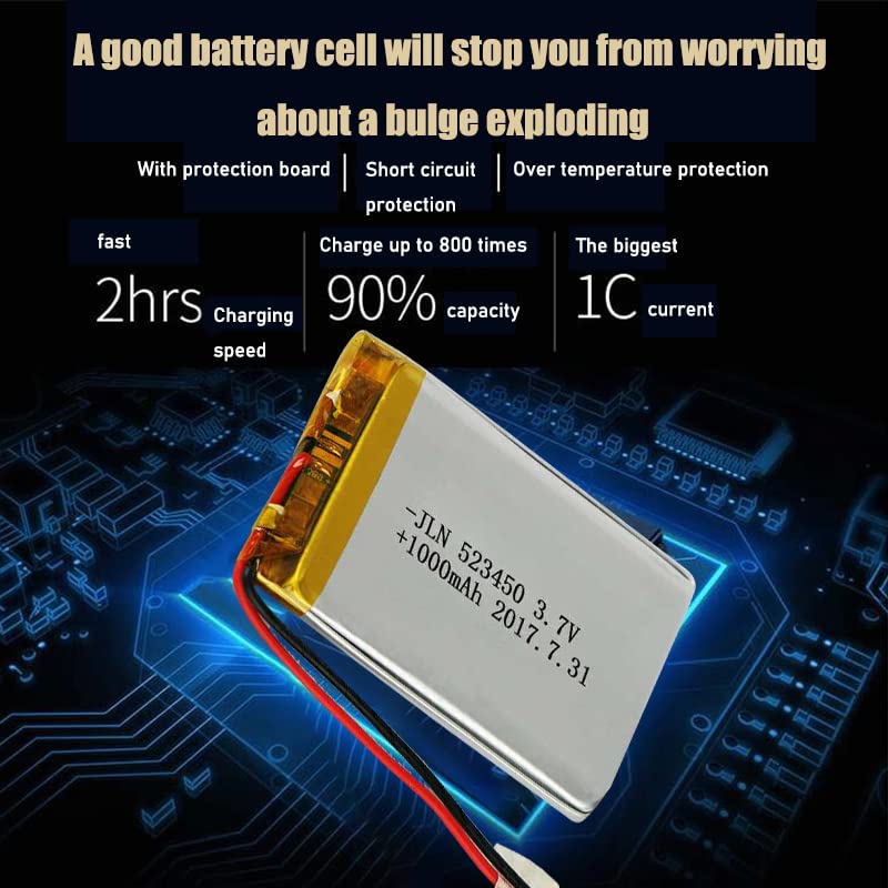 1PC 523450 3.7V 1000mAh Polymer Lipo Battery with PCM Rechargeable Battery