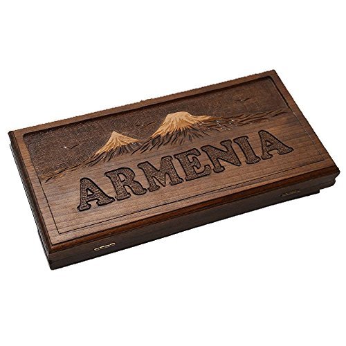 19.3 inhes Unique Wooden Backgammon Set Premium High Detail Wooden Carved Board Game
