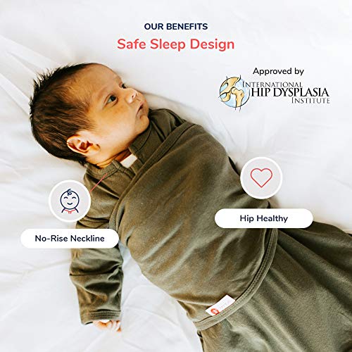 embe Baby Eczema Sleep Aid Sleeper Sack for Babies 0-3 Months, 6-14 lbs | Swaddle with Fold Over No Scratch Mittens Attached | No Scratch Sleeves Baby - [Moss]