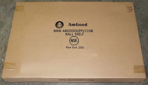 AmGood 14" Width x 48" Length | Stainless Steel Wall Shelf | Square Edge | Metal Shelving | Heavy Duty | Commercial Grade | Wall Mount | NSF Certified