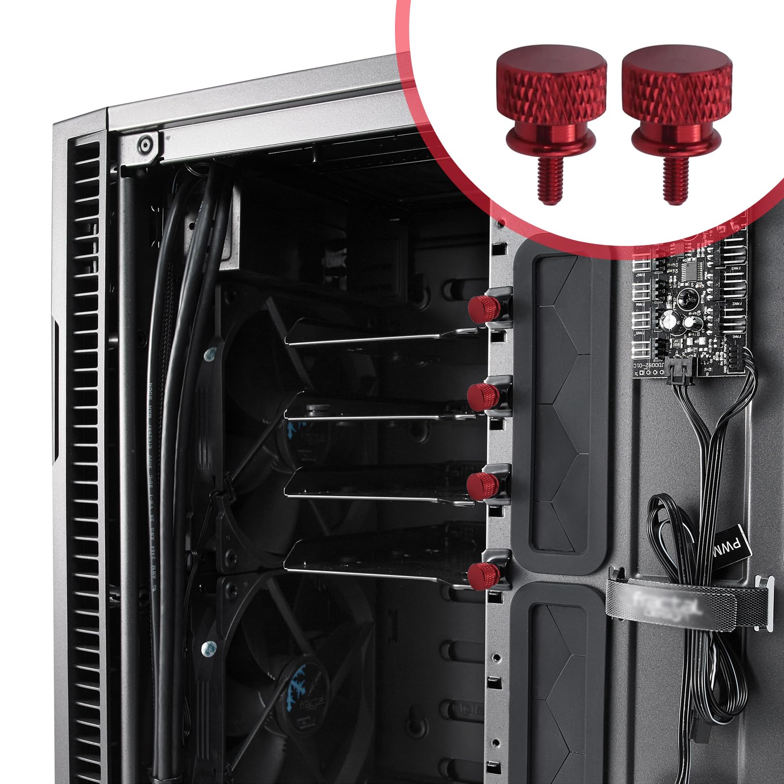 Antrader M3 Computer Case Thumb Screw Aluminum Alloy Knurled Hand Tighten Screws for Cover/Power Supply/PCI Slots/Hard Drives Wine Red 12PCS