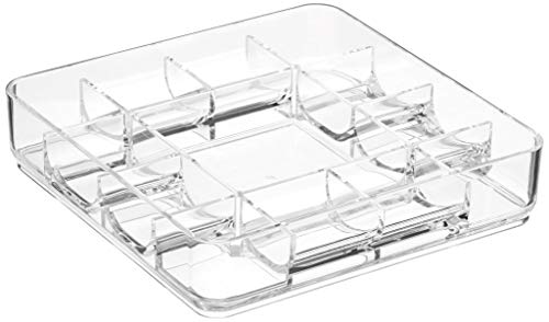 Amazon Basics Acrylic 13-Compartment Durable Makeup Jewelry Accessories Storage Organizer Tray