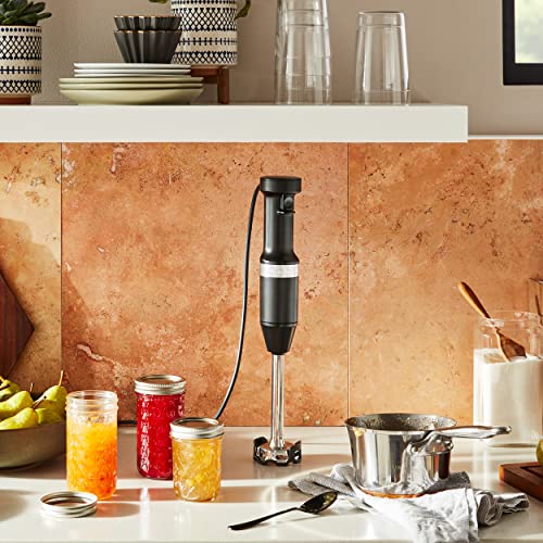 KitchenAid KHBV53BM Variable Speed Corded Hand Blender, Black Matte, 8 in