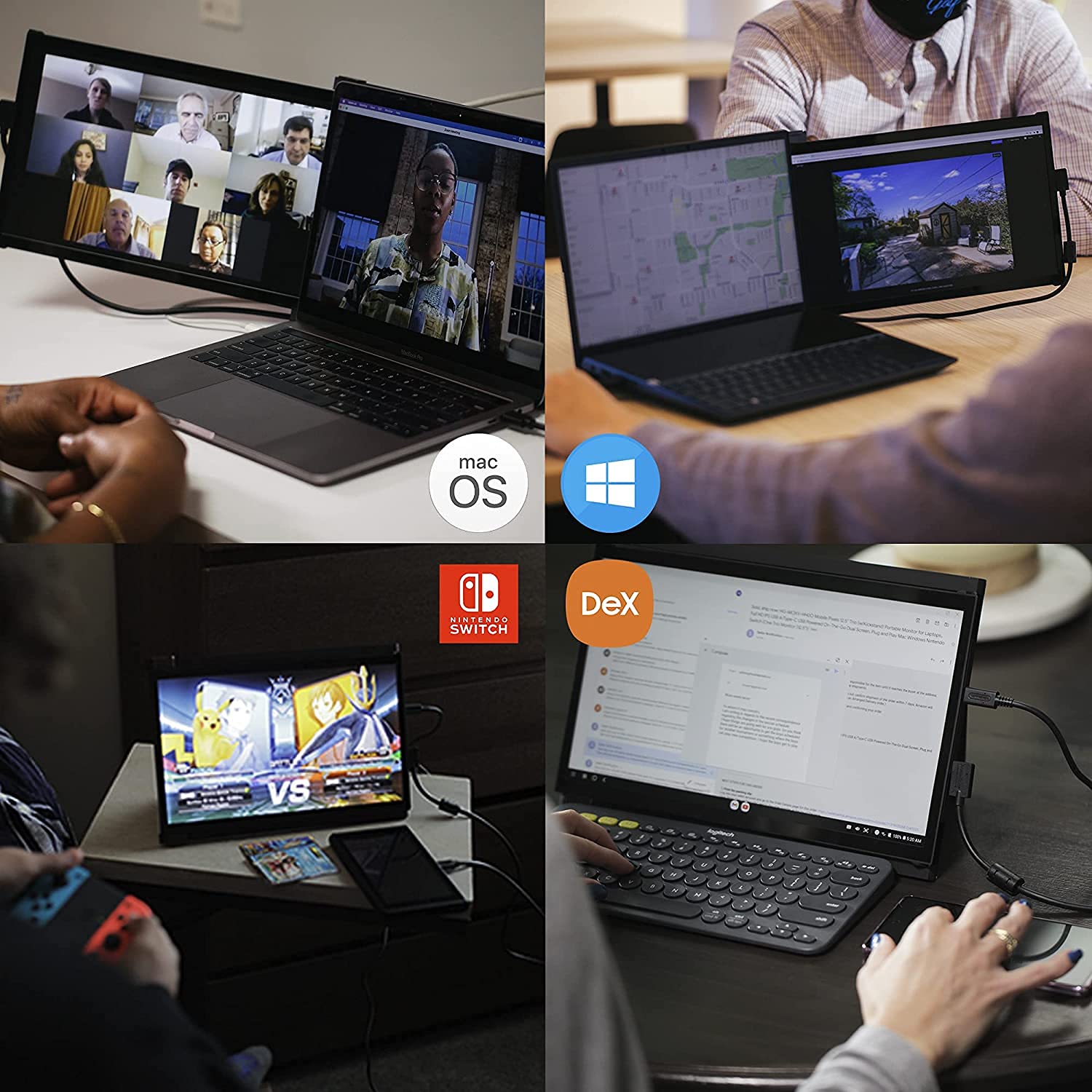 Duex Lite Portable Monitor for Laptop, 【2021 Upgrade】 Mobile Pixels 12.5" Full HD IPS Dual Monitor for laptops, USB C/USB A Powered Plug and Play Portable Display,Windows/Apple Compatible (1pc White)