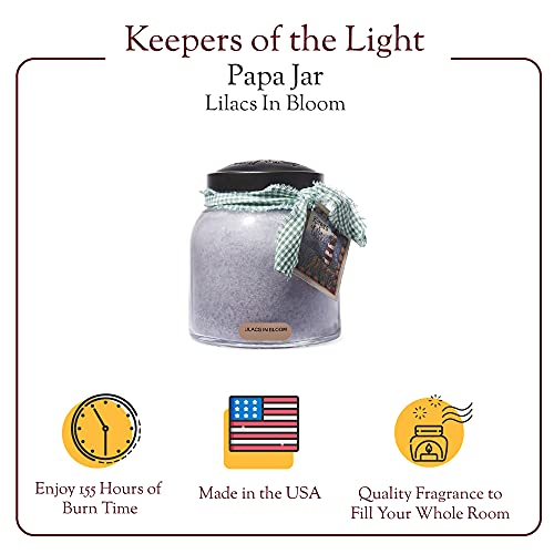 A Cheerful Giver β Lilacs In Bloom - 34oz Papa Scented Candle Jar with Lid - Keepers of the Light - 155 Hours of Burn Time, Gift Candle, Violet